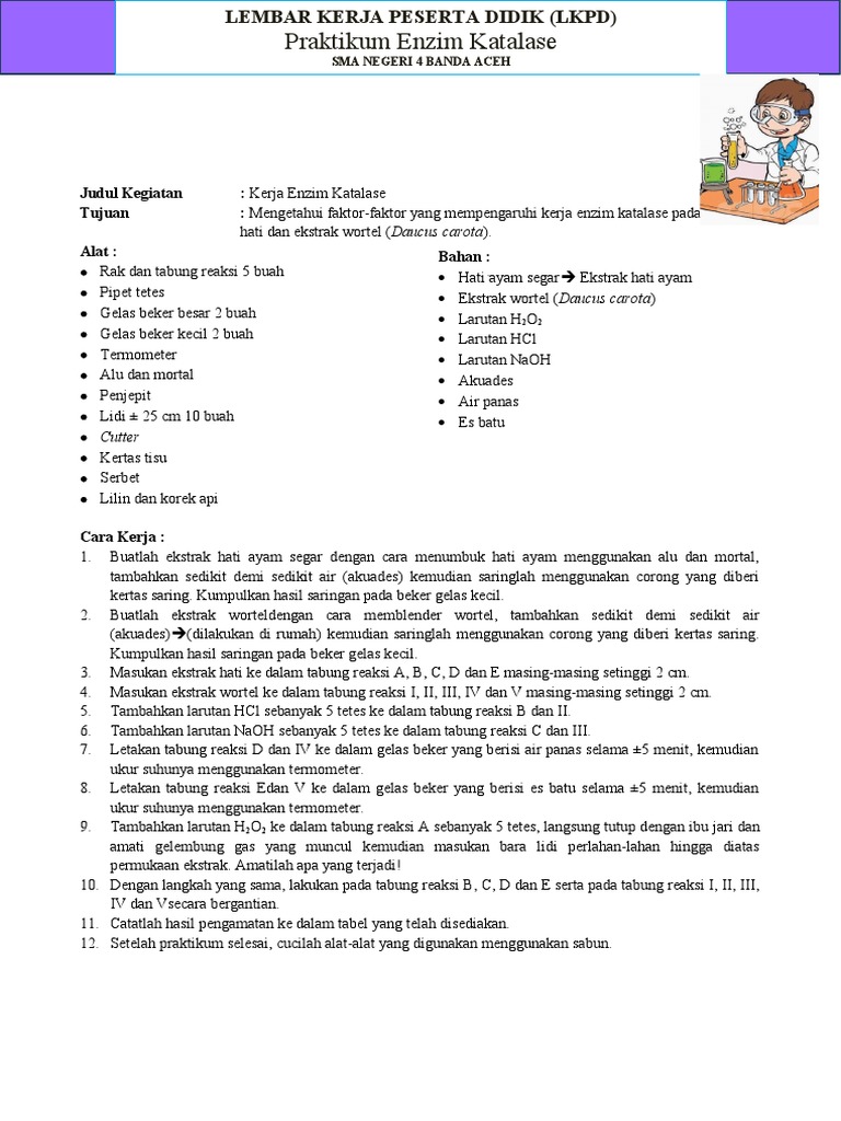 LKPD Enzim Katalase | PDF