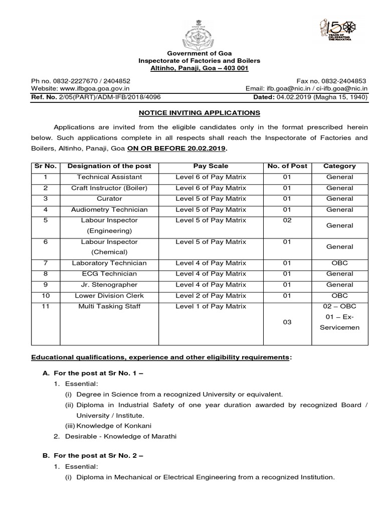 Detailed Notice Inviting Applications For Group C Posts | PDF Detailed Notice Inviting Applications For Group C Posts | PDF