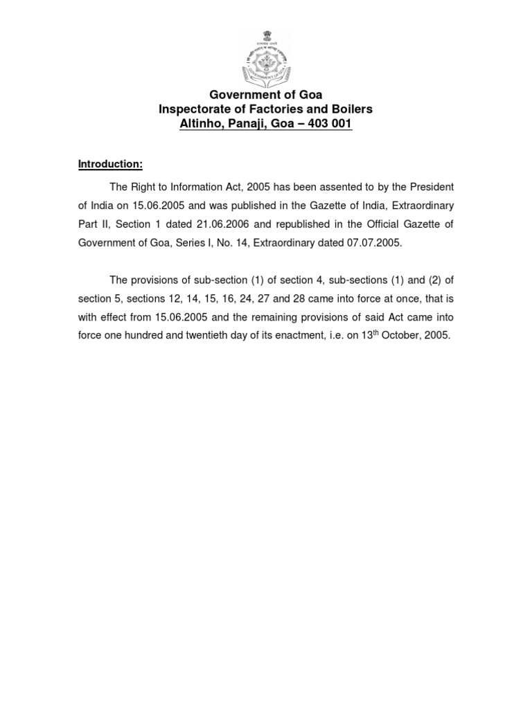 Information Under Section 4 of The RTI Act 2005 | PDF | Occupational ...