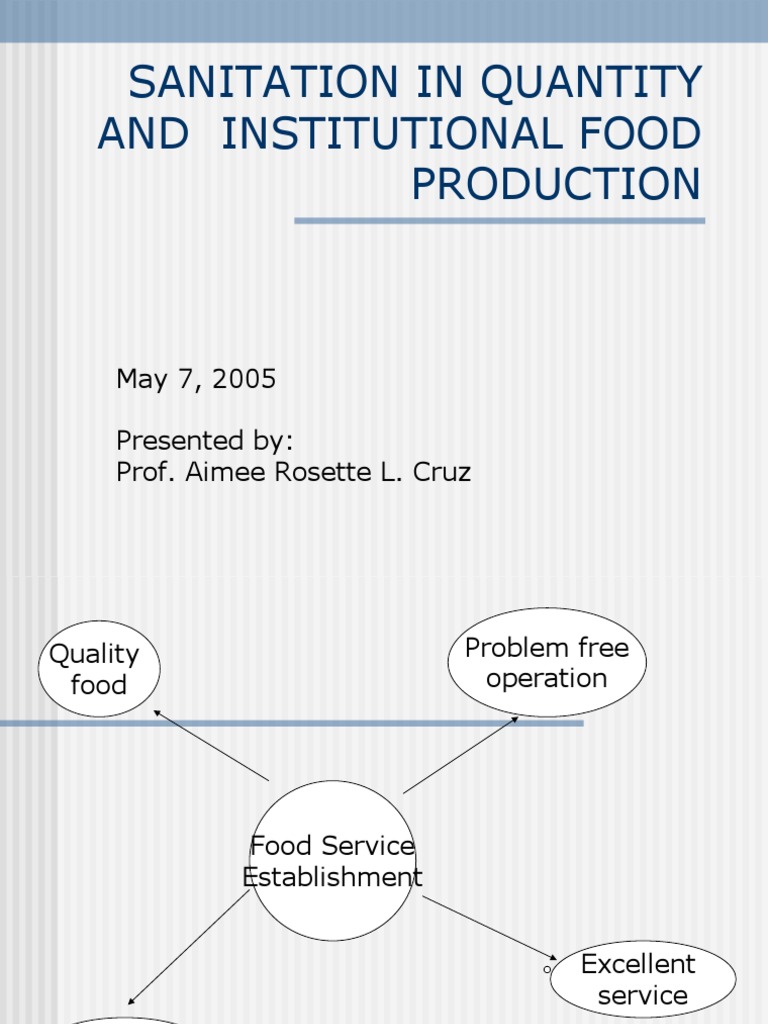 Sanitation In Quantity And Institutional Food Pdf Cooking Hand Washing