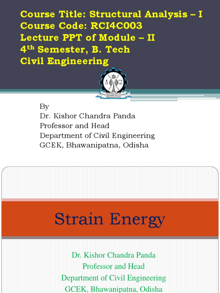 Structural Analysis - I, B. Tech., 4th Semester, Civil Engineering ...