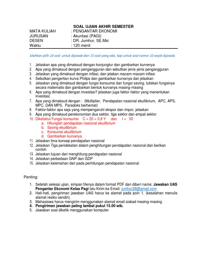 Jawaban UAS Pengantar Ekonomi Kelas C Pagi - Muhammad Revito Adriansyah ...