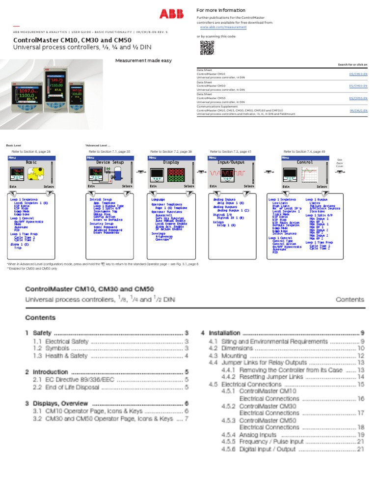 Controlmaster Cm10, Cm30 and Cm50: Universal Process Controllers, 1/8 ...