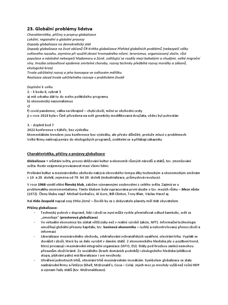 Globální Problémy | PDF