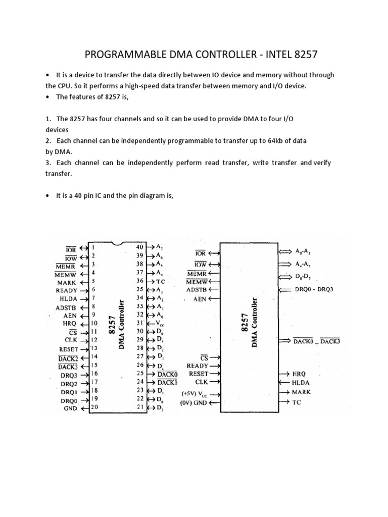 Programmable DMA Controller Intel 8257 | Download Free PDF | Input/Output | Computer Memory