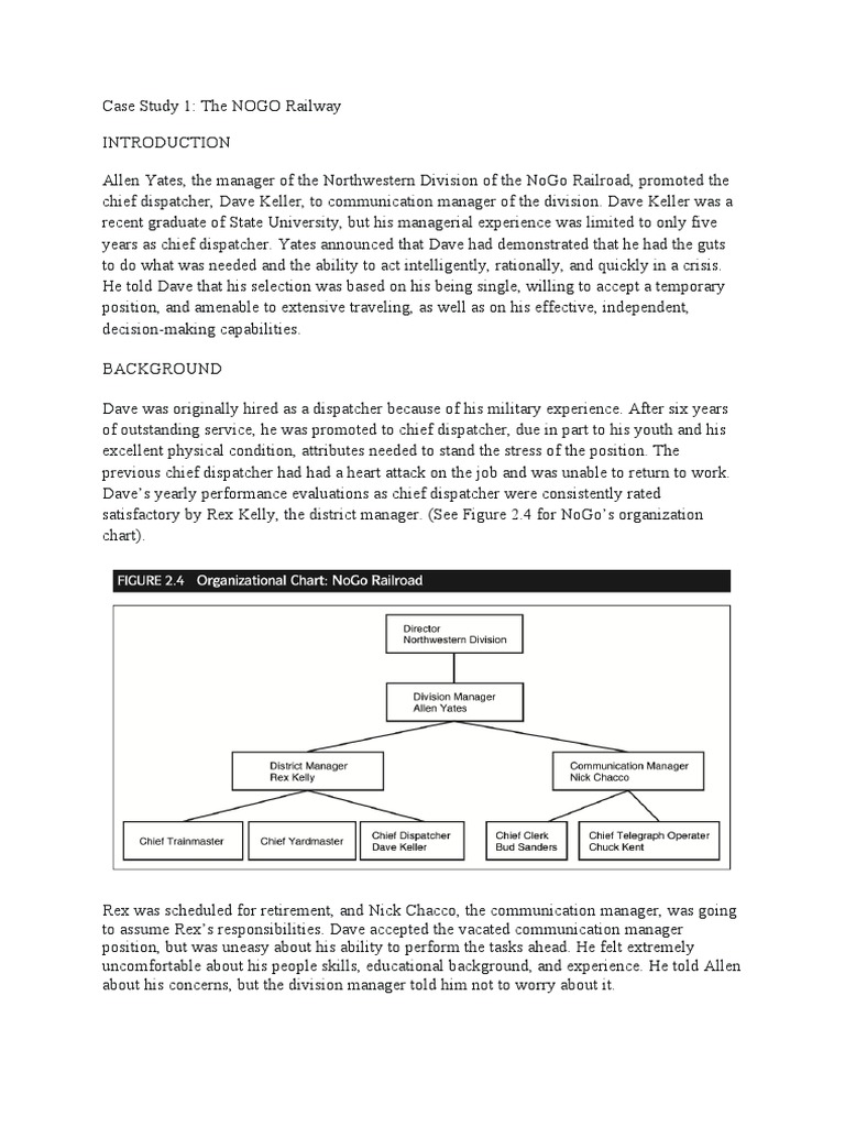 Case Study 1 (NoGo Railway) | PDF | Employment | Telegraphy