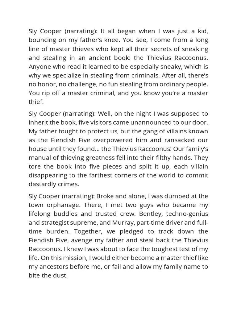 Sly Cooper | PDF