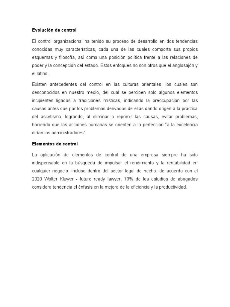 Evolución de Control | PDF