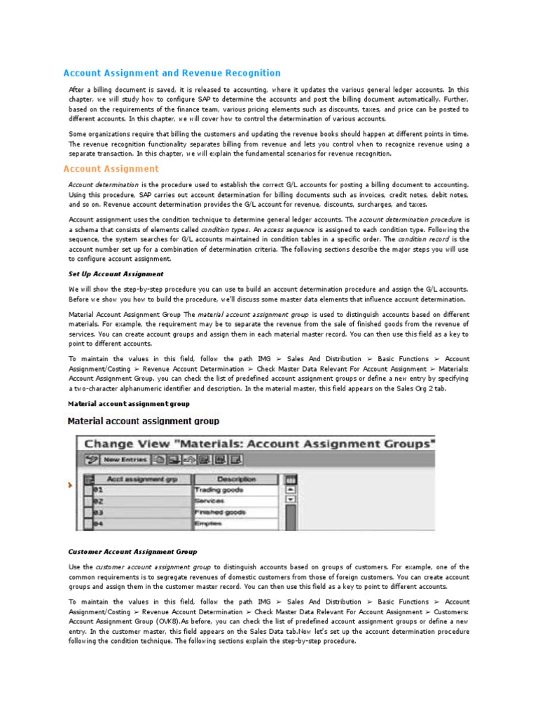 Account Assignment and Revenue Recognition | PDF | Invoice | Pricing
