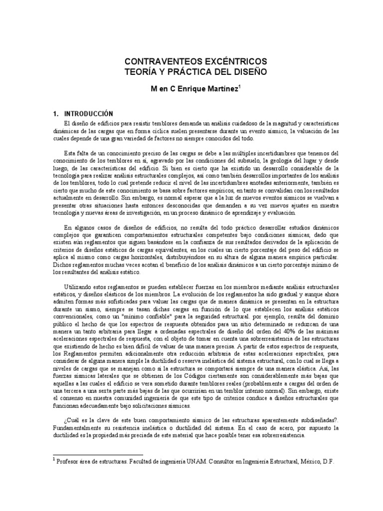 Diseño de Contraventeos Excéntricos | PDF | Viga (Estructura) | Doblar