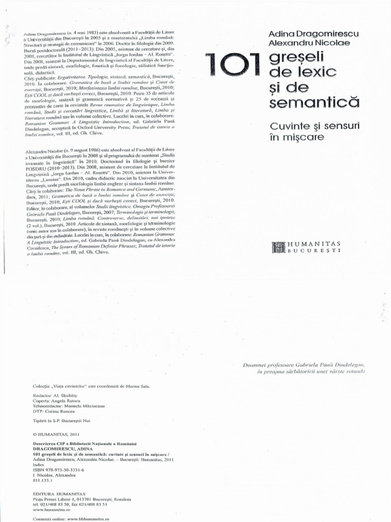 101 Greseli de Lexic Si Semantica | PDF