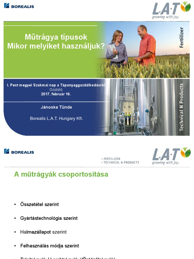 Műtrágya Típusok Mikor Melyiket Használjuk | PDF