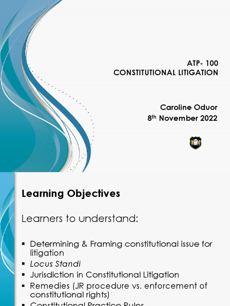 Constitutional Litigation Guide | PDF | Lawsuit | Jurisdiction