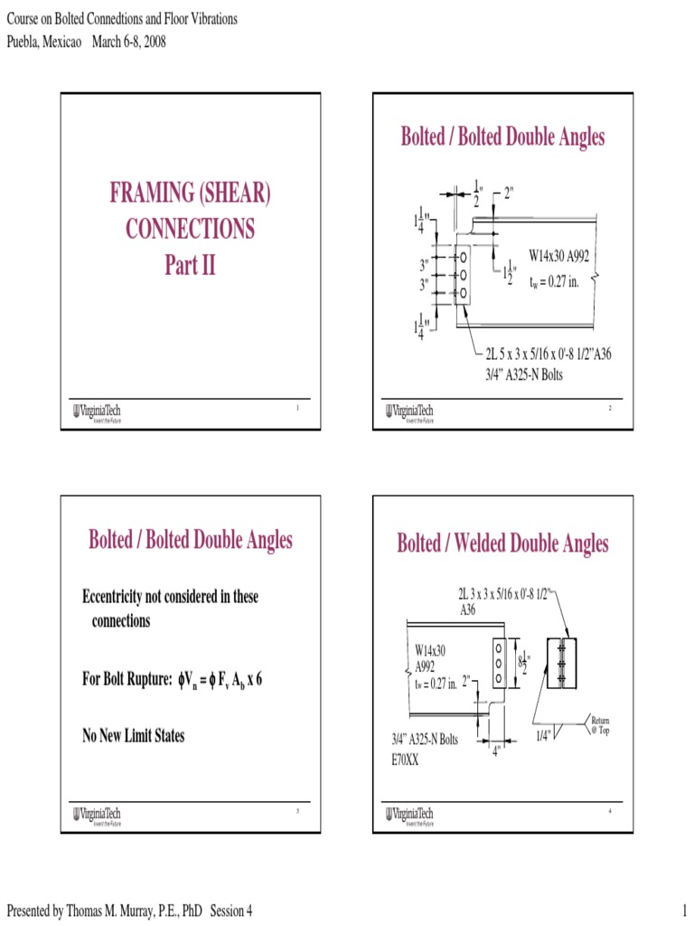 Session 4 - Framing Connections - Part II | PDF | Bending | Buckling
