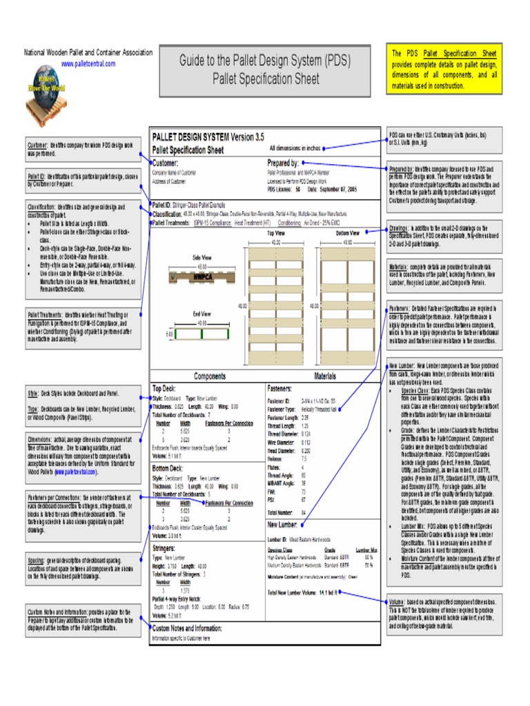 Wood Pallet Specs | PDF | Pallet | Lumber