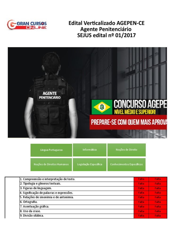 Edital Verticalizado AGEPEN CE | PDF | Genocídios | Microsoft