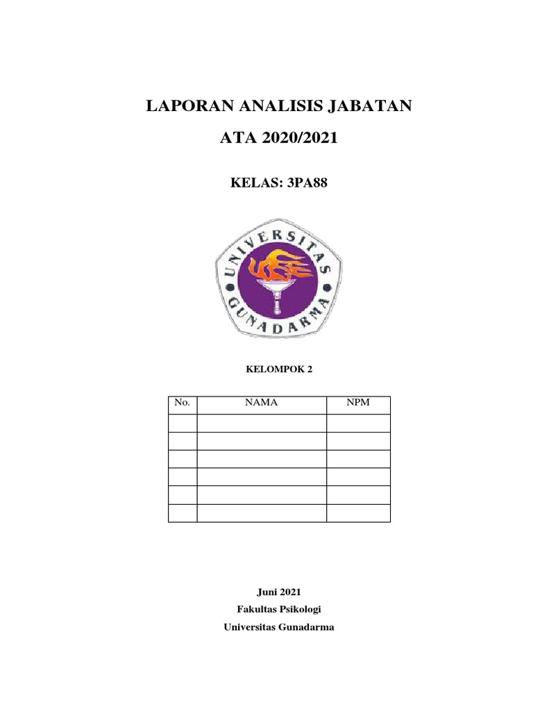 Contoh - Laporan Analisis Jabatan | PDF