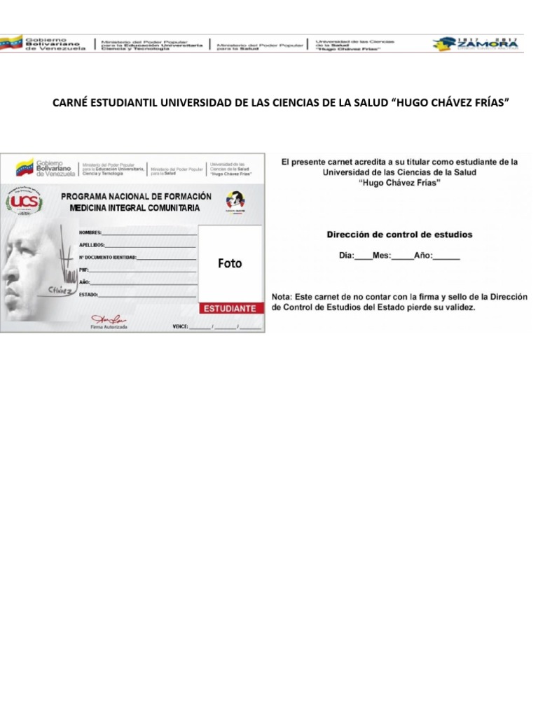 Carnet Estudiantil Ucs-2 | PDF