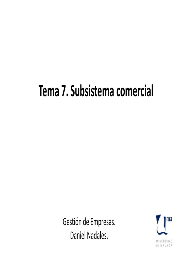 Tema 7. Subsistema Comercial | PDF | Marketing | Producto (Negocio)