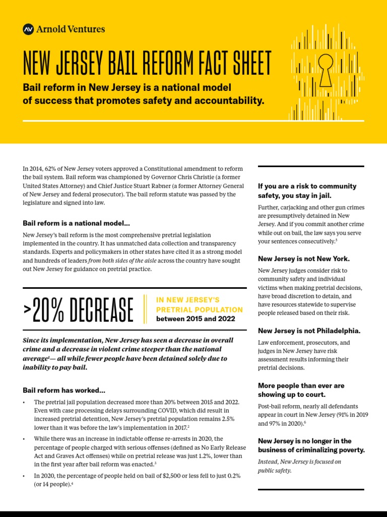 AV Fact Sheet: New Jersey Bail Reform | PDF | Bail | Prison
