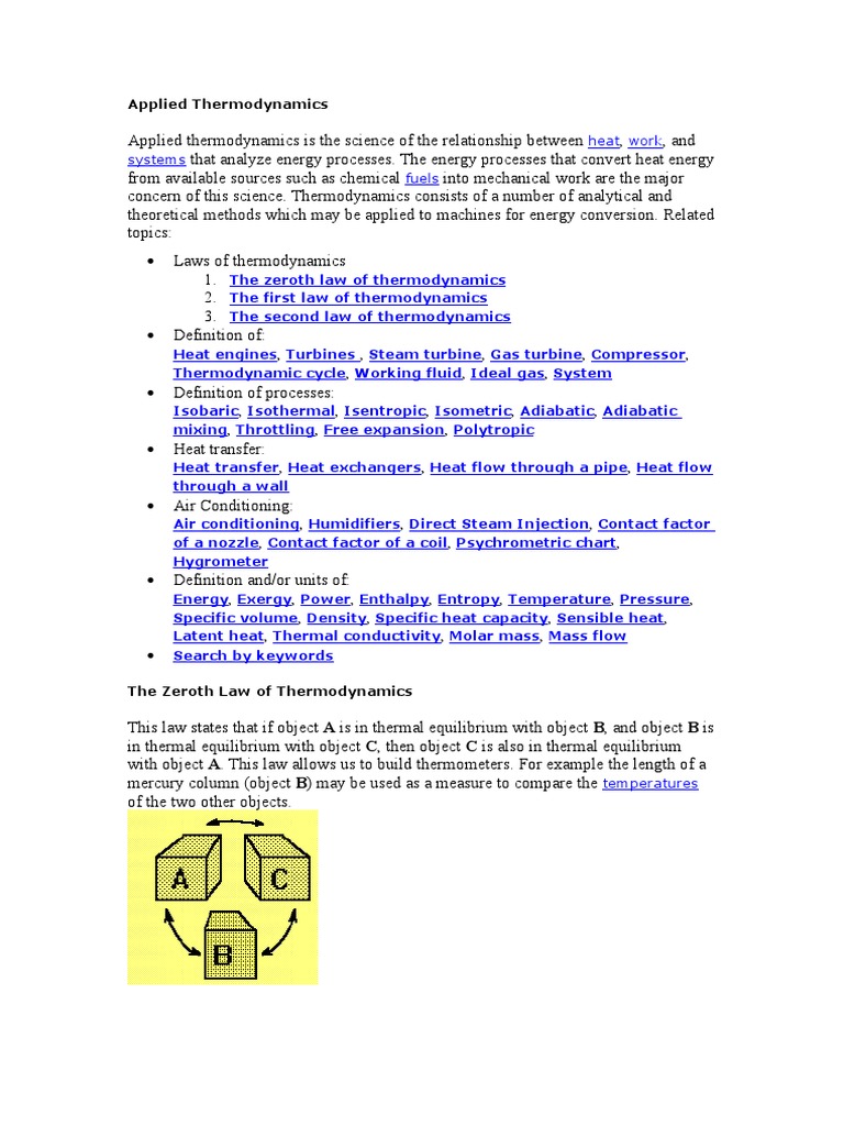 Applied Thermodynamics | PDF | Gases | Enthalpy