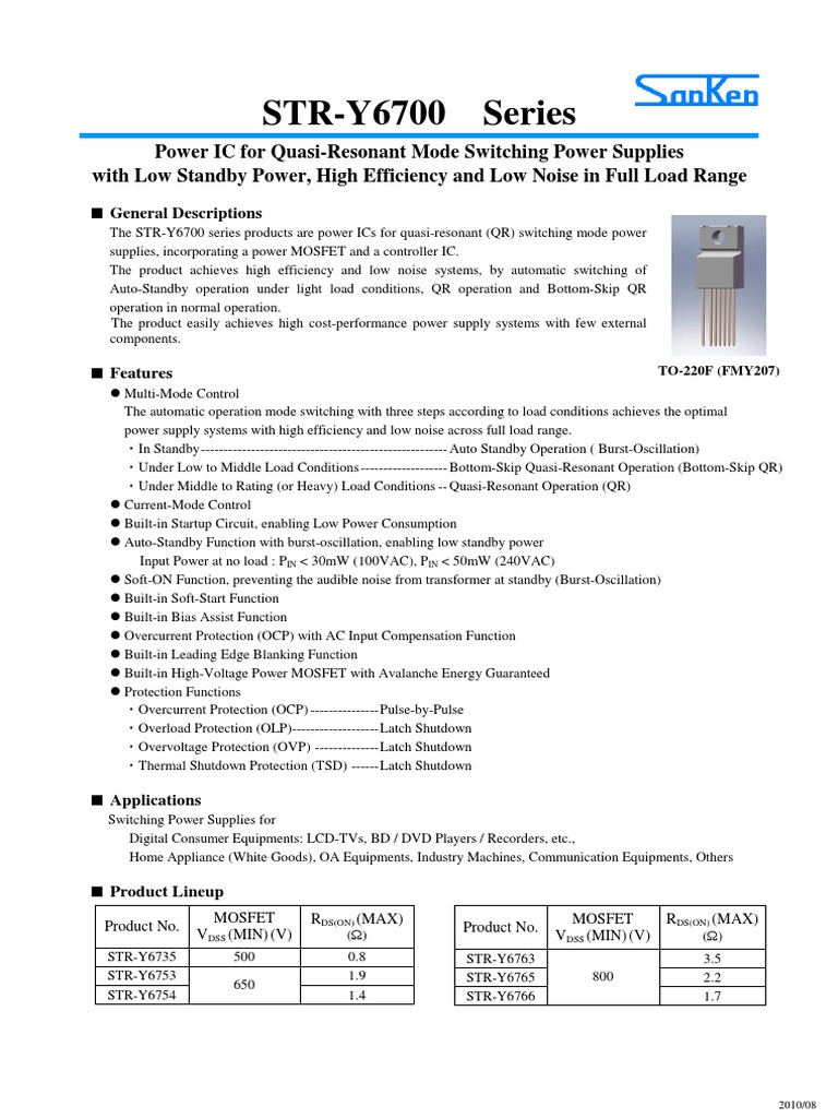 Str-Y6700 Series | PDF | Power Supply | Electrical Engineering