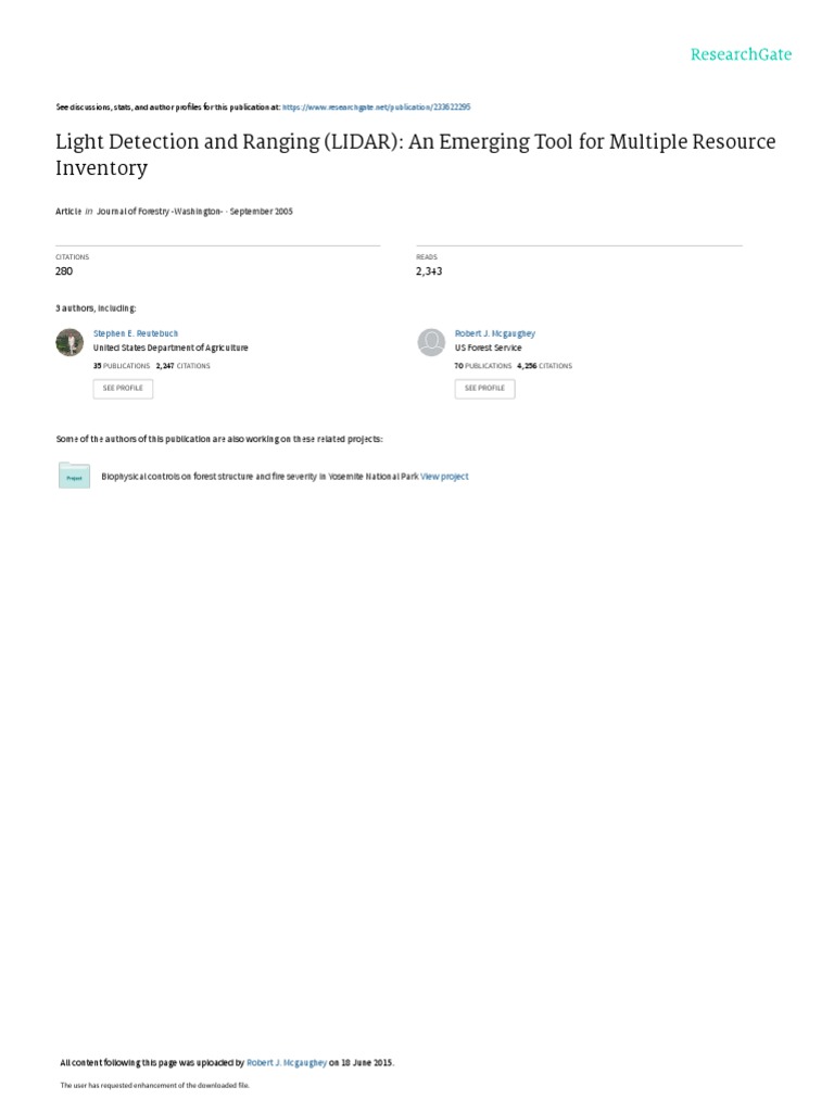 Light Detection And Ranging Lidar An Emerging Tool Pdf Lidar