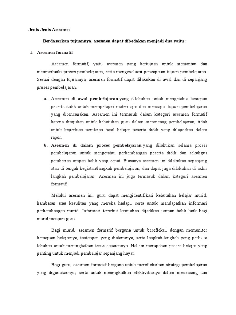 Jenis Asesmen | PDF
