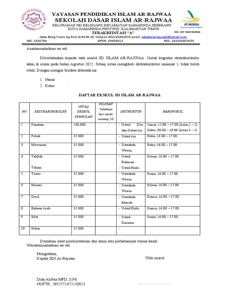 Angket Ekskul 2022 | PDF