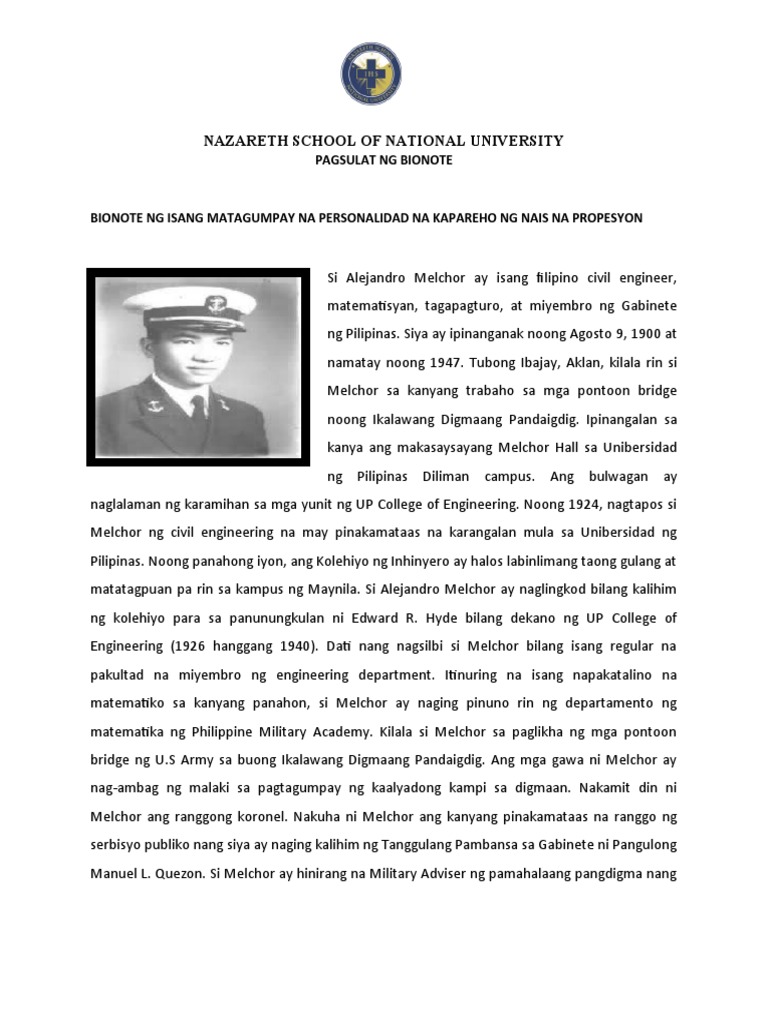 Pinal Na Bionote - Sitchon | PDF