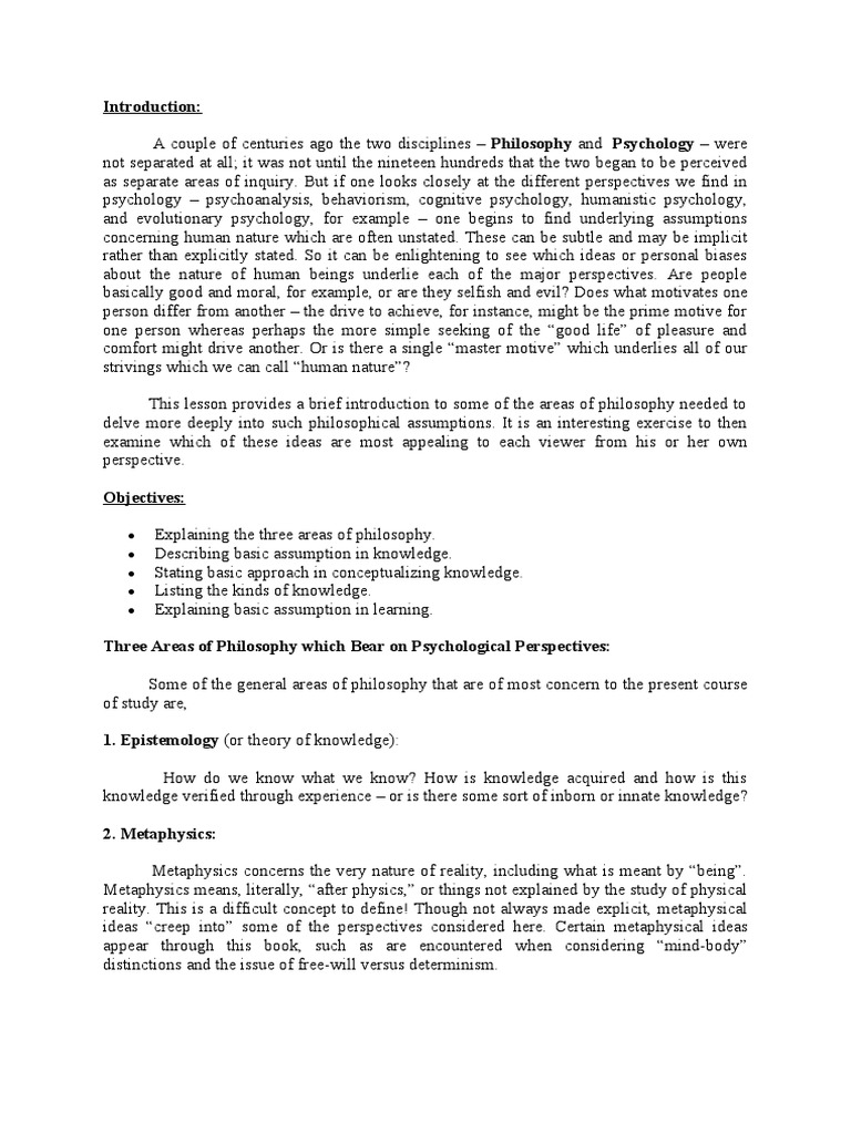 Basic Assumptions of Knowledge and Learning | PDF | Knowledge | Rationalism