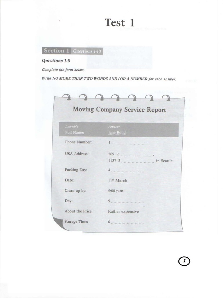 IELTS Listening Test 1 PDF | PDF