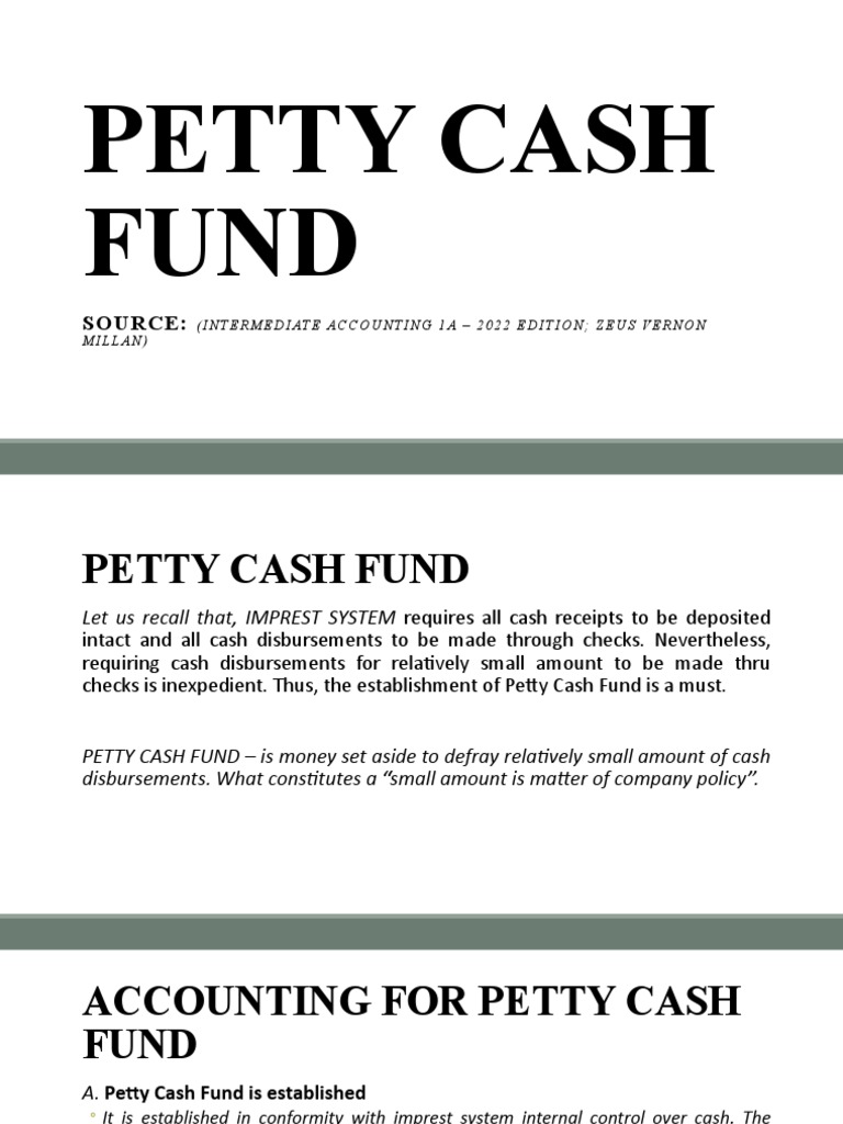 Petty cash fund accounting | PDF | Cash | Economies