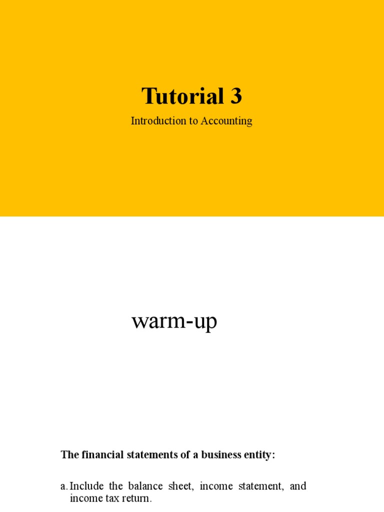 Tutorial W3 | PDF | Balance Sheet | Equity (Finance)