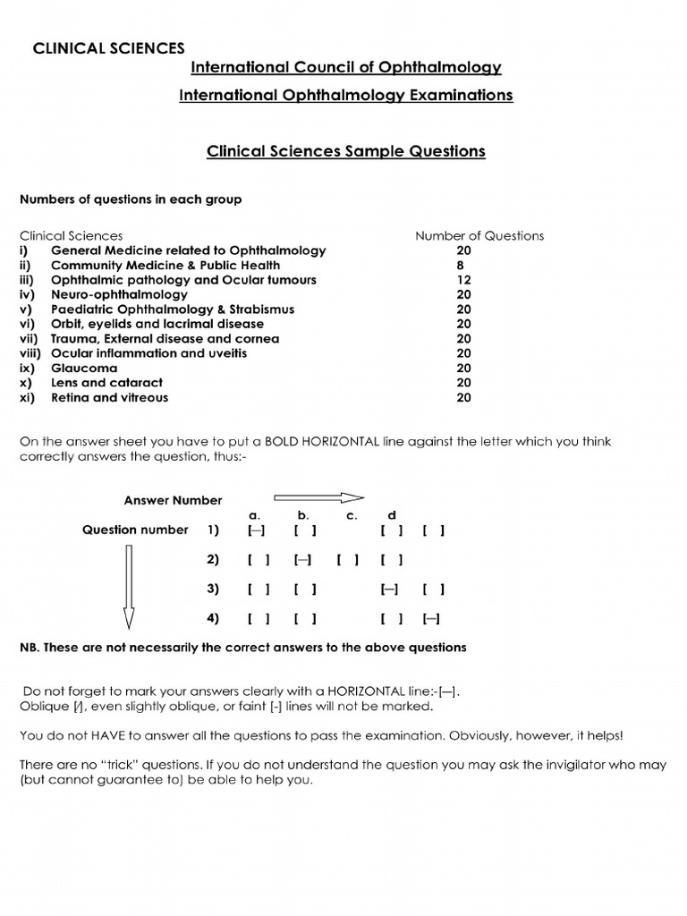ICO Clinical Question Samples | PDF