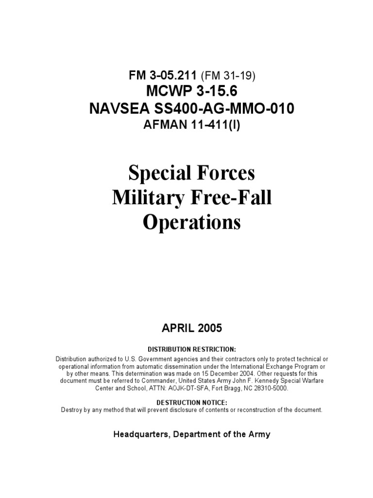 Military Free-Fall Operations Manual | PDF | Parachute | Parachuting