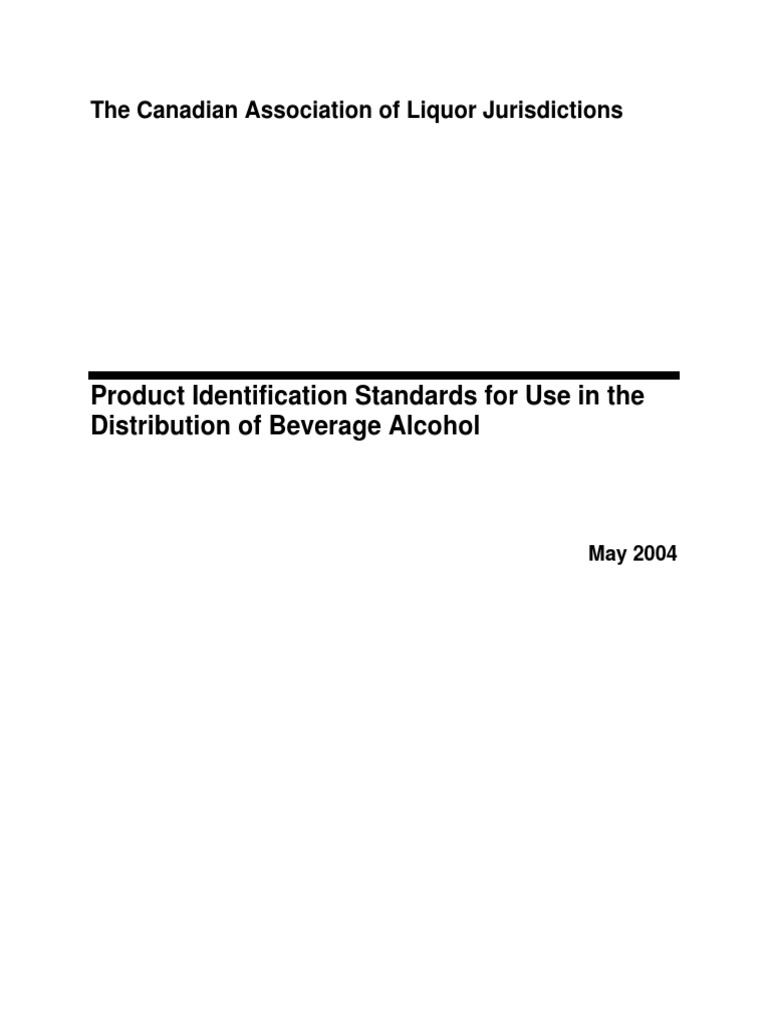 Beverage Alcohol Product Standards | PDF | Universal Product Code ...