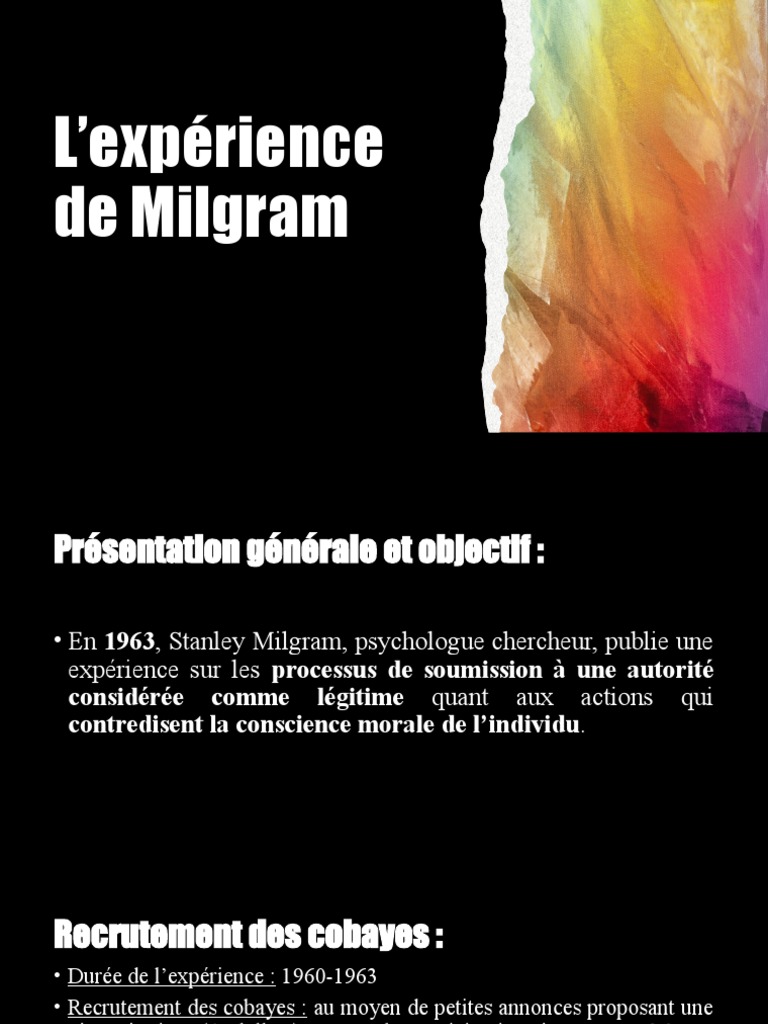 Expérience de Milgram | PDF | Psychologie | Sciences cognitives