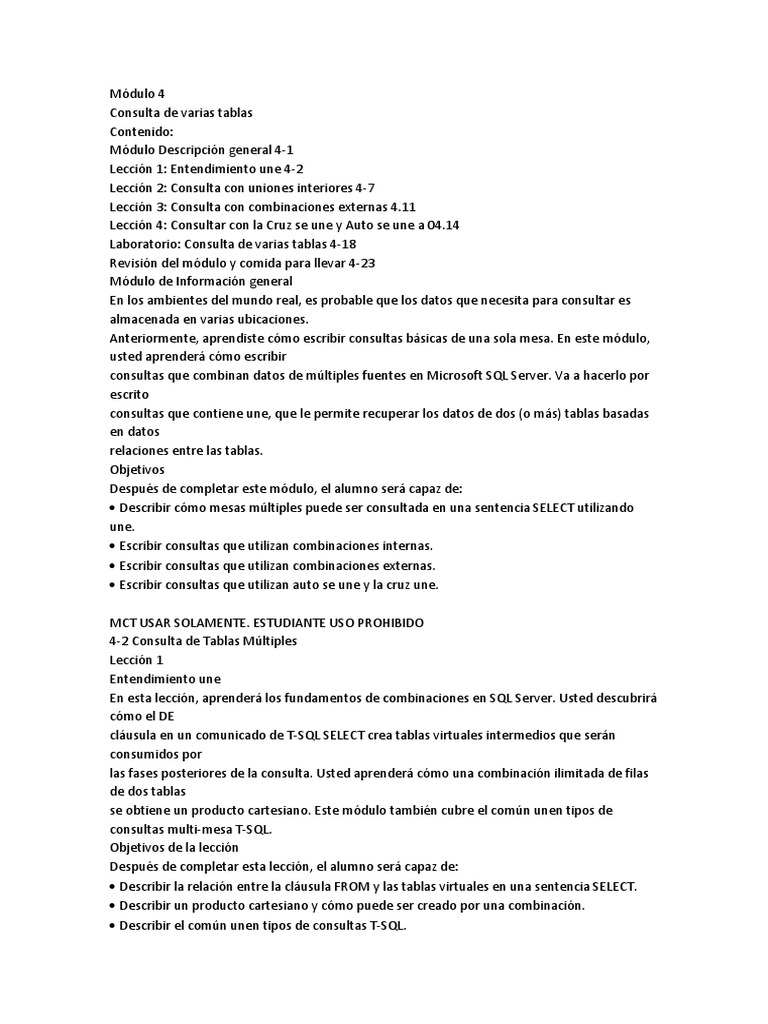 Tema 4 | PDF | SQL | Servidor SQL de Microsoft