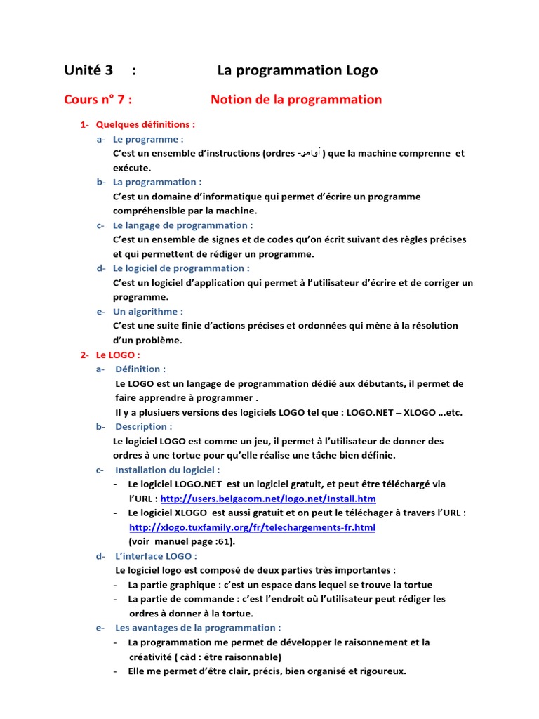 7 Notion de La Programmation | PDF