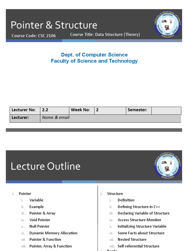 Lecture 022 Pdf Pointer Computer Programming Variable Computer Science