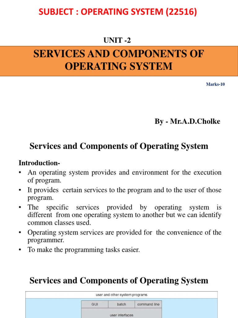 2.services and Componant of OS | PDF | Computer Data Storage | Operating System