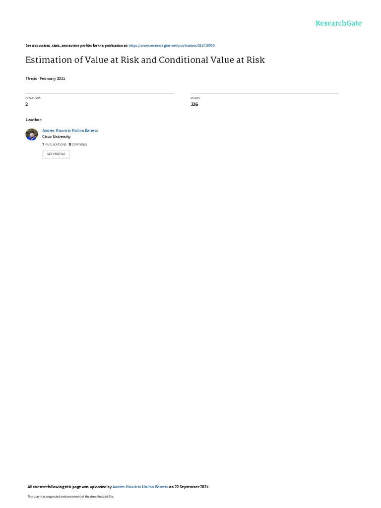 Main | PDF | Value At Risk | Normal Distribution