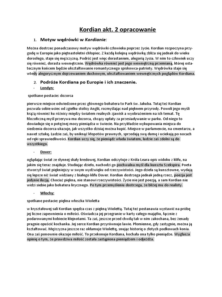 Kordian 2 1 | PDF