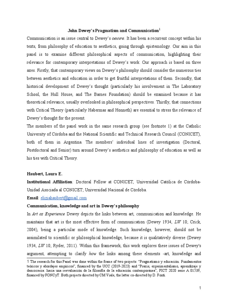 REVISED - CONFERENCE DUQUESNE 2022. Dewey's Pragmatism and ... REVISED - CONFERENCE DUQUESNE 2022. Dewey's Pragmatism and ...
