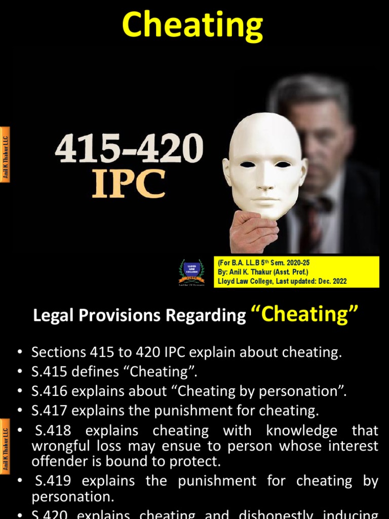 Legal Provisions Regarding Cheating | PDF | Deception | Legal Liability