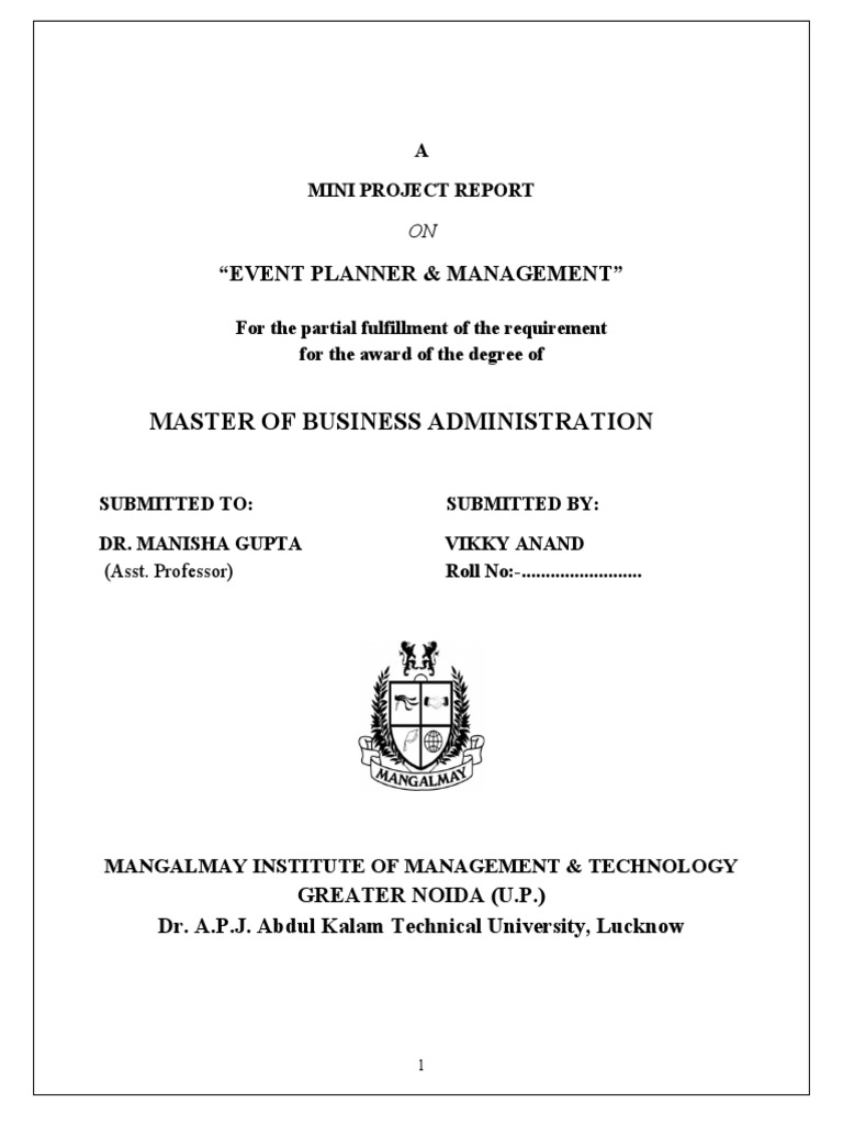 Event Planner & Management Mini Report | PDF | Sampling (Statistics ...