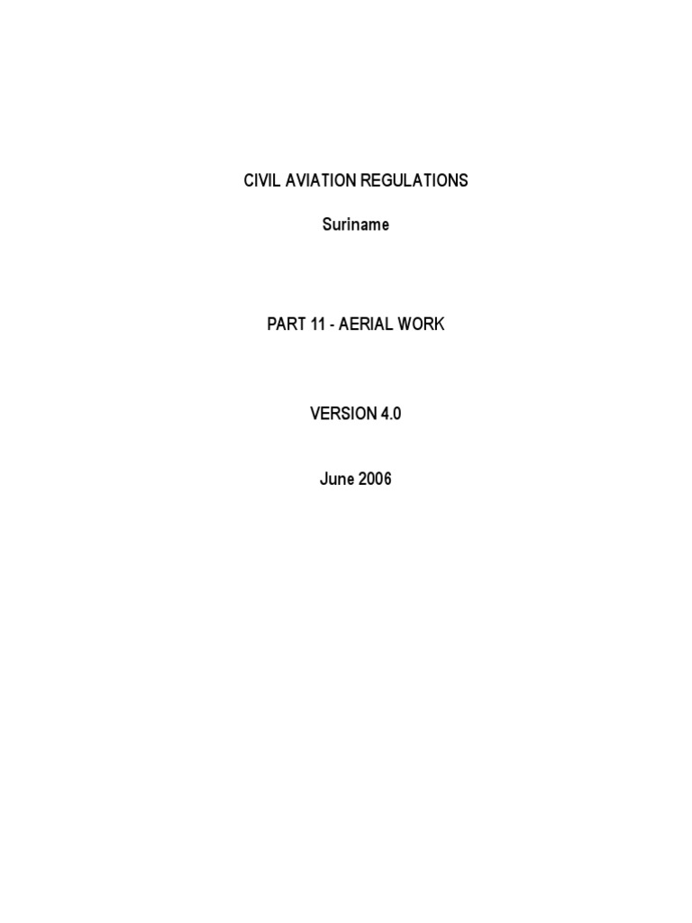 Suriname Civil Aviation: Aerial Work Regulations | PDF | Visual Flight ...