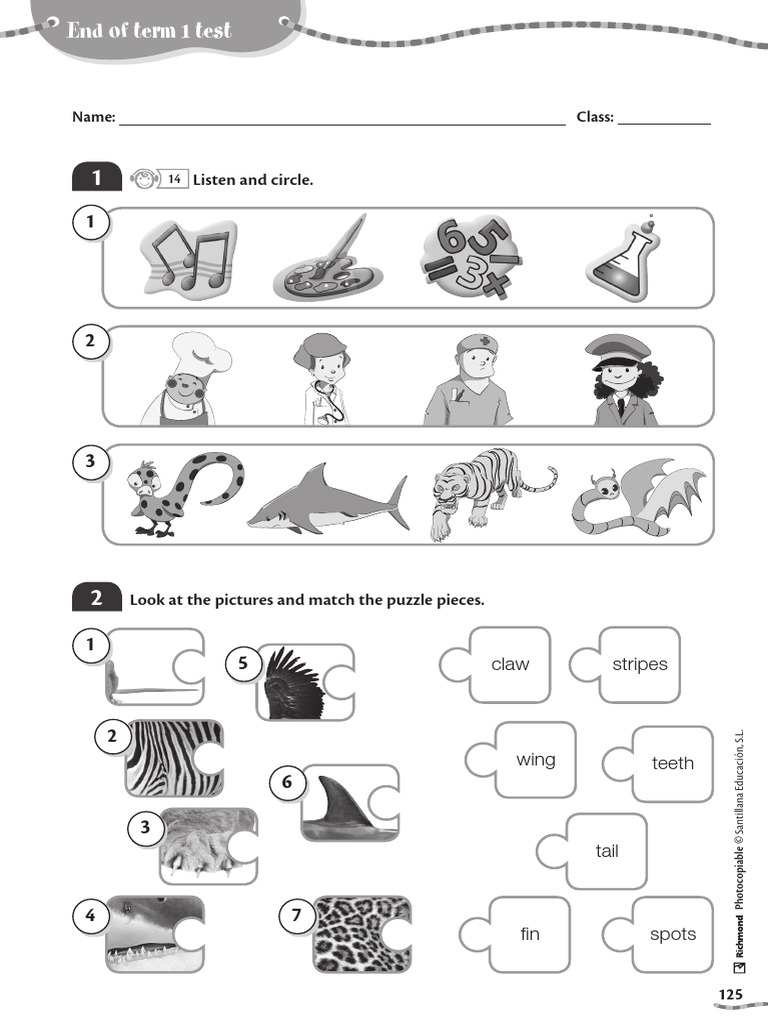 Wonder 2 End of Term 1 Test | PDF