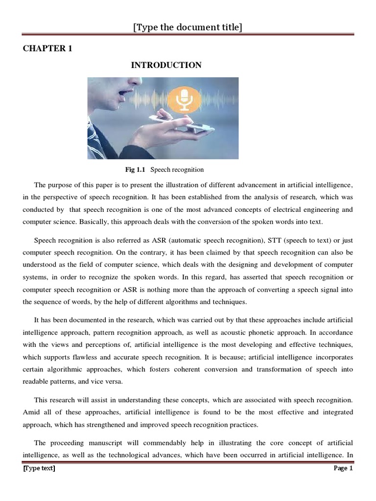 Artificial Intelligence in Voice Recognition | Download Free PDF ...